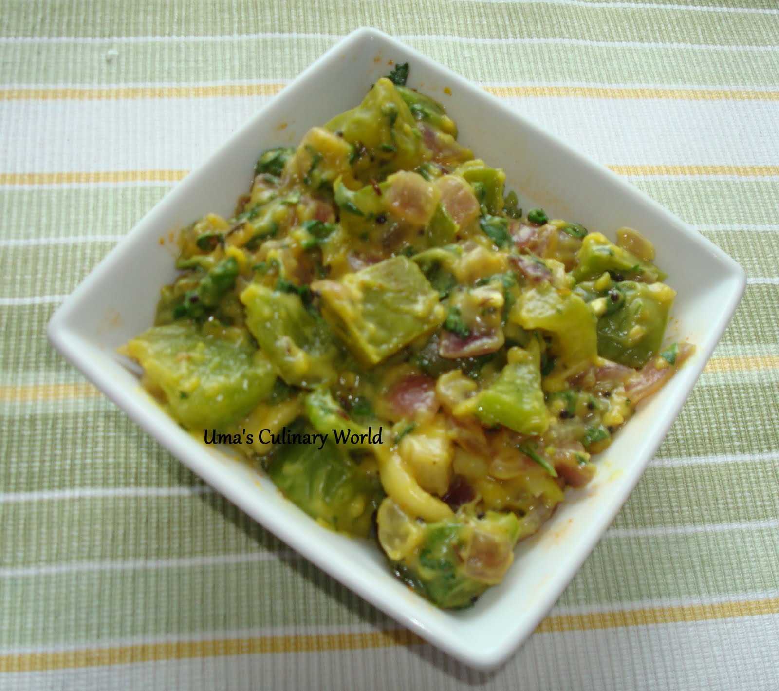 Capsicum Besan (Chick Pea Flour) Curry