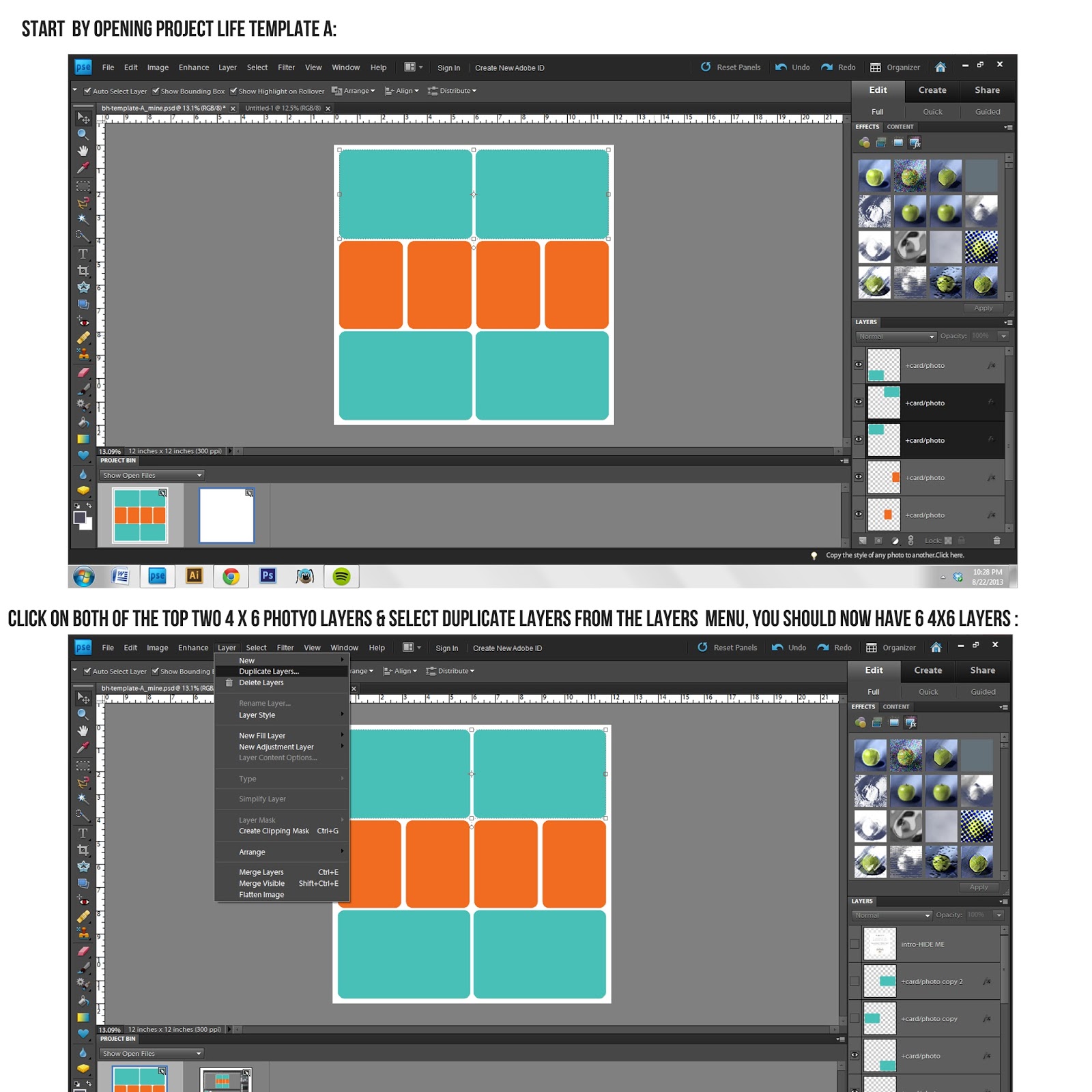 Digital Project Life Tutorial: Creating a 4 x 12 photo
