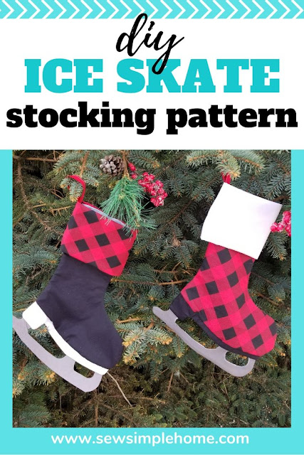 Free Ice Skate Christmas Stocking PDF Pattern + SVG Cut File | Sew ...