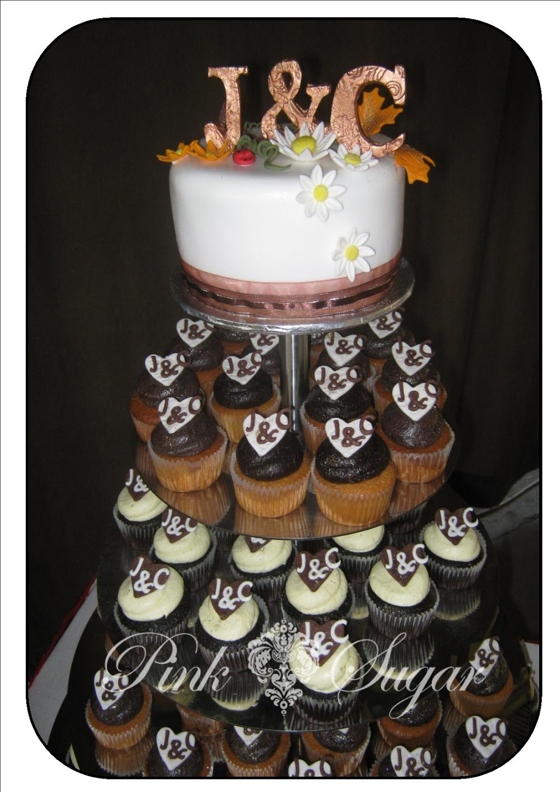 Pink Sugar: J & C Wedding Cake & Cupcakes...