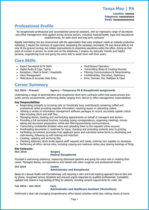Personal Statement For Care Assistant ~ Medical Resume