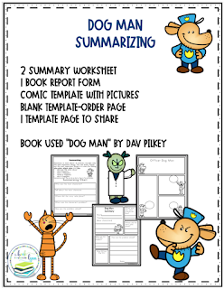 DOG MAN SUMMARIZING FORMS ~ Book Units by Lynn