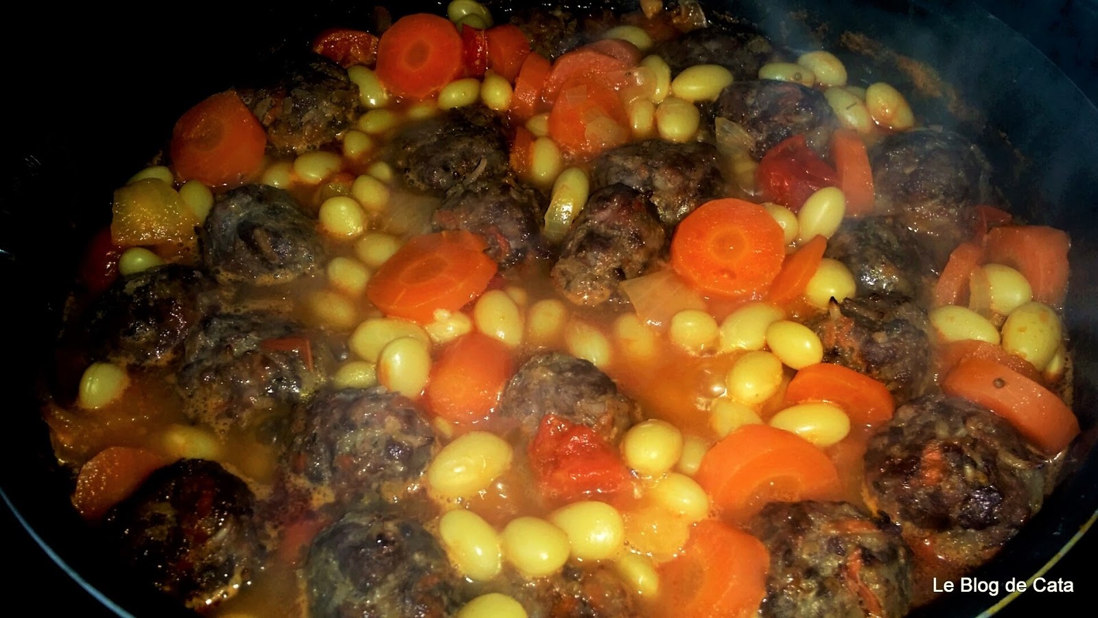 Le blog de Cata: Ragoût haricots Coco et boulettes de viande