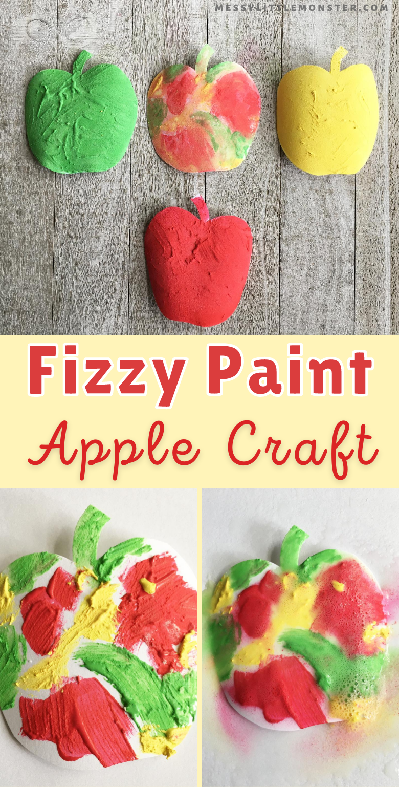 Fizzy Paint Apple Craft - Messy Little Monster