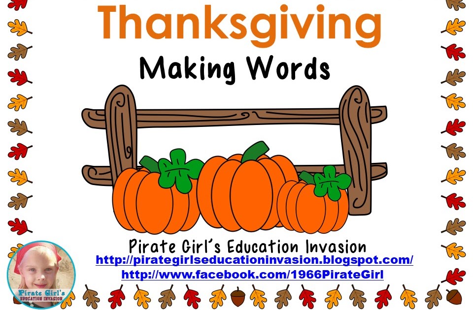 Pirate Girl: FREEBIE FRIDAY: Thanksgiving Making Words
