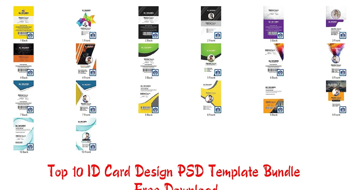 Top 10 ID Card Design PSD Template Bundle Free Download - Kumaran Network