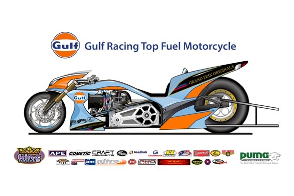 MOTORCYCLE 74: Gulf Top fuel motorcycle