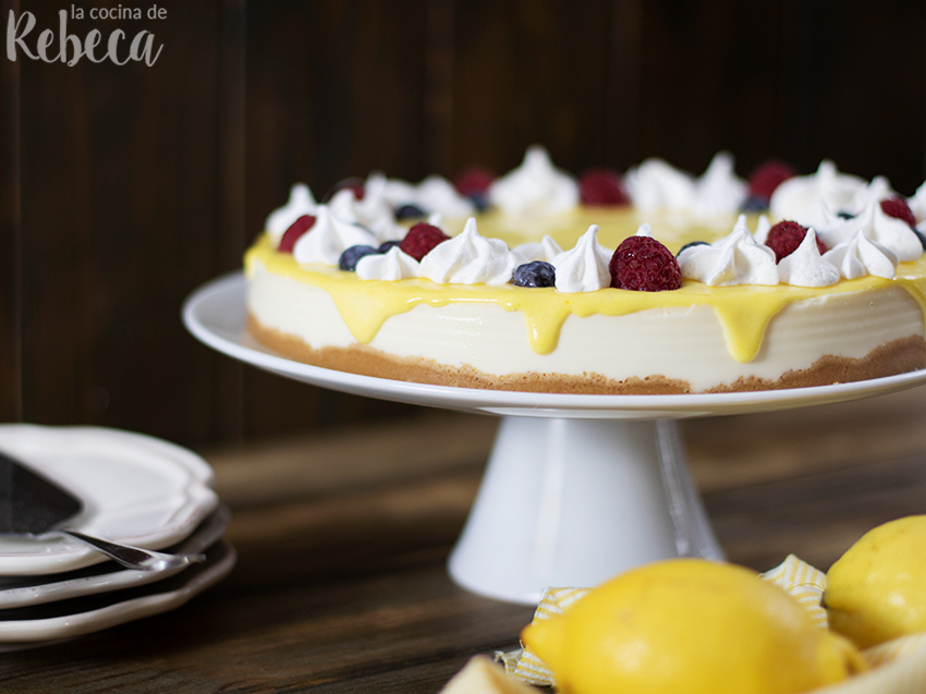 La cocina de Rebeca: Tarta fría de queso y limón (lemon curd cheesecake)