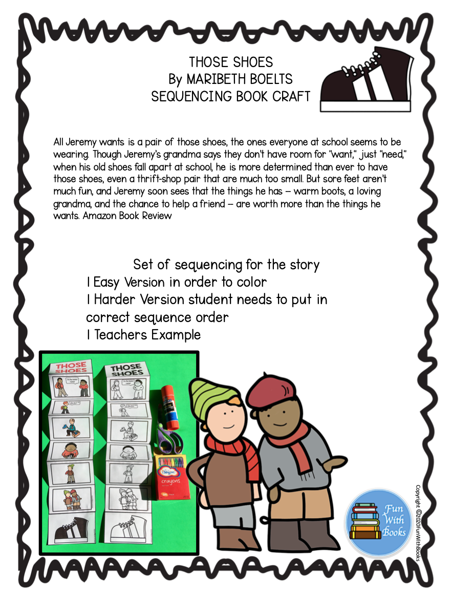 THOSE SHOES SEQUENCING ~ Book Units by Lynn