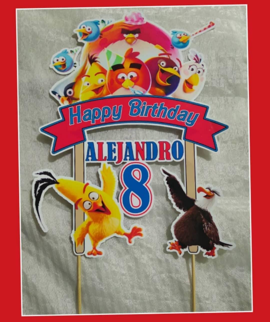 Topper Angry Birds Alejandro 8 - Mis Toppers Tus Toppers
