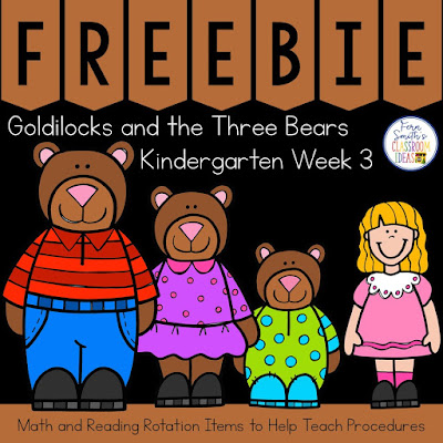 Fern's Freebie Friday - Goldilocks and the Three Bears for Kindergarten ...