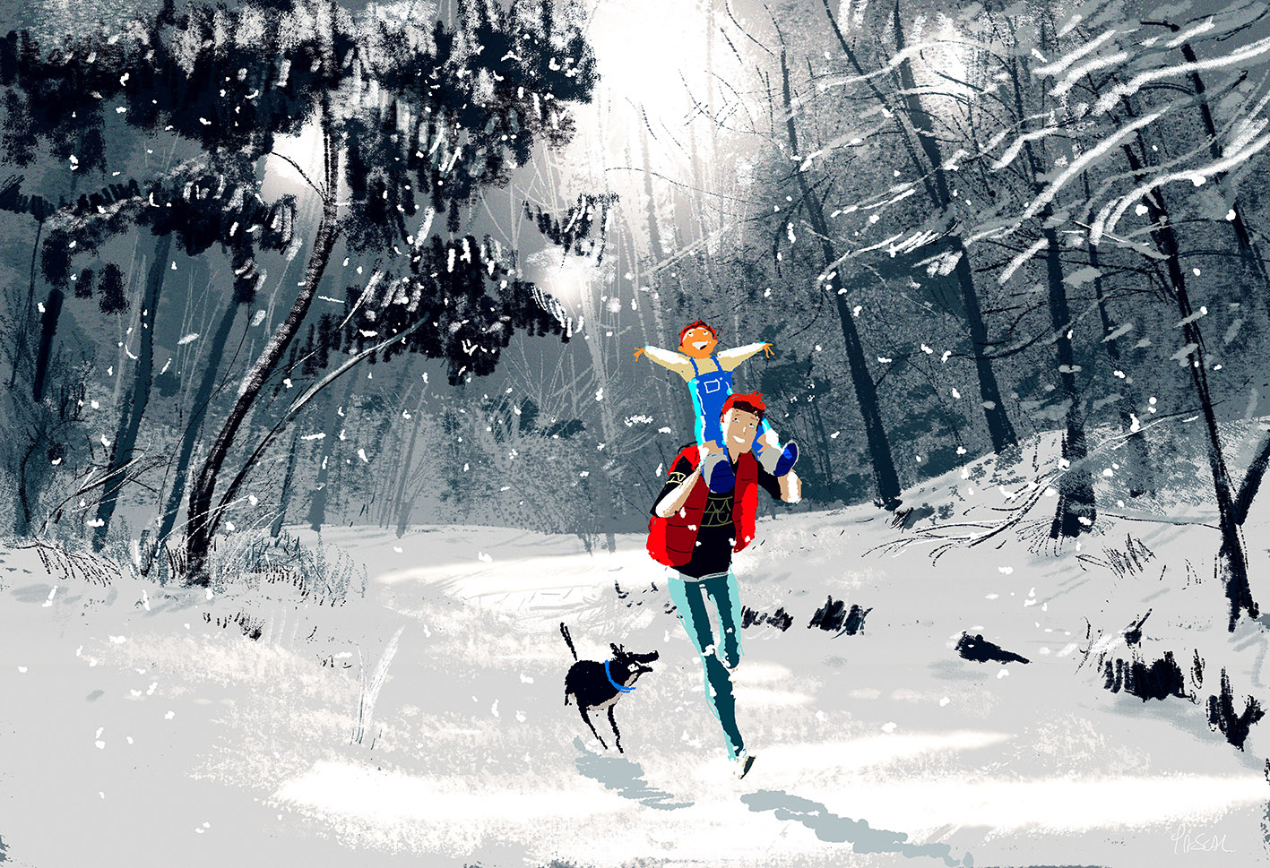 pascal campion: An early winter ..on daddy’s shoulders #pascalcampion