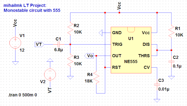 Electro-Magnetic World: Monostable circuit with 555 Timer