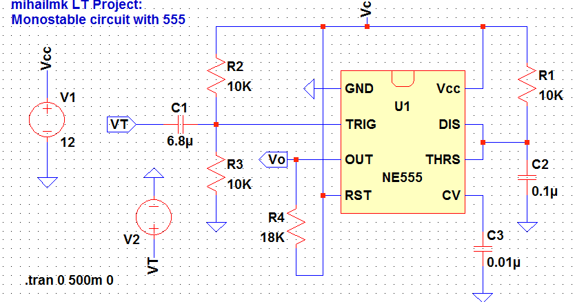 Electro-Magnetic World: Monostable circuit with 555 Timer