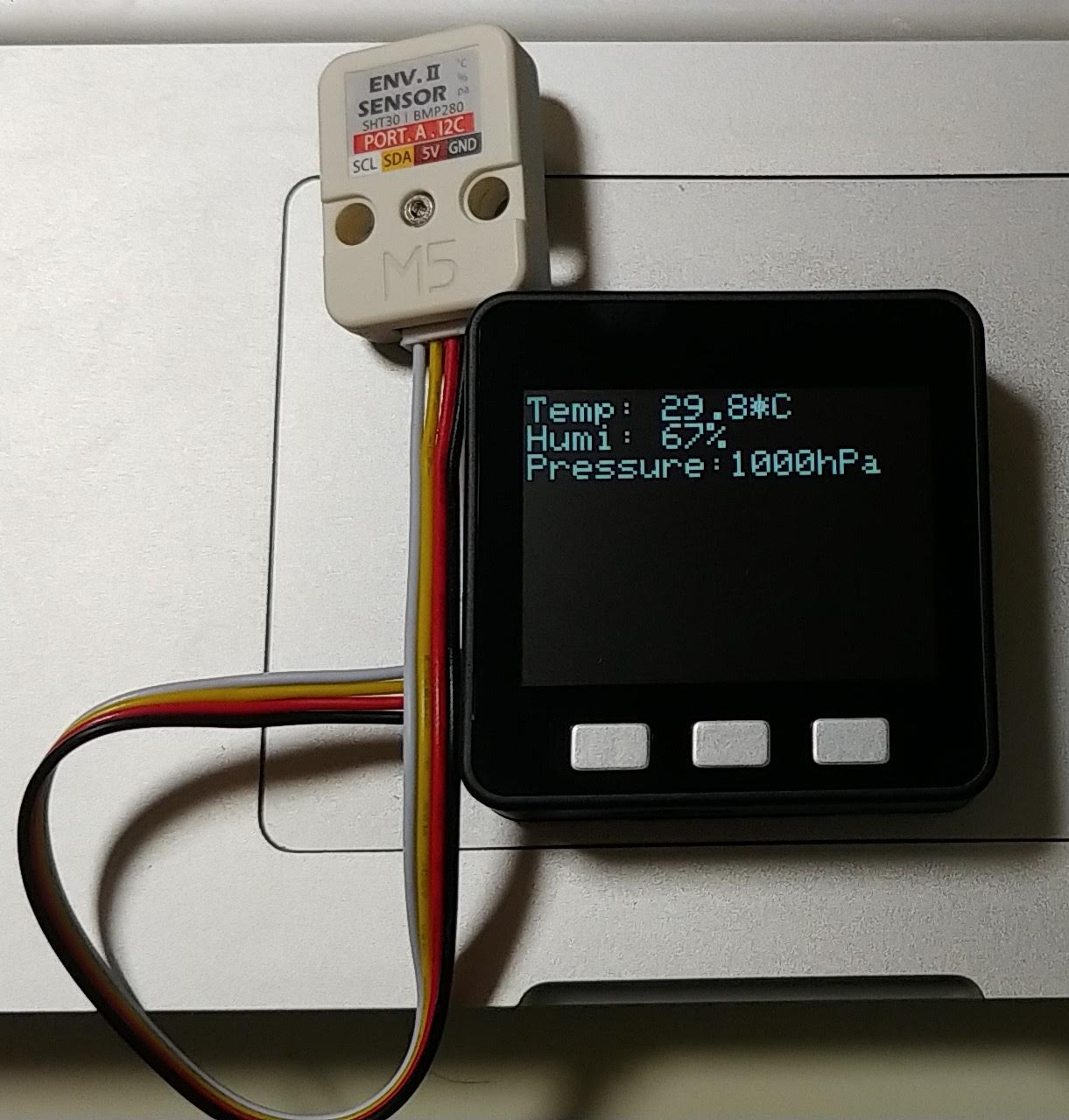 柴田(ひ)食堂: M5Stack用環境センサユニット ver.2（ENV II）の動作テスト