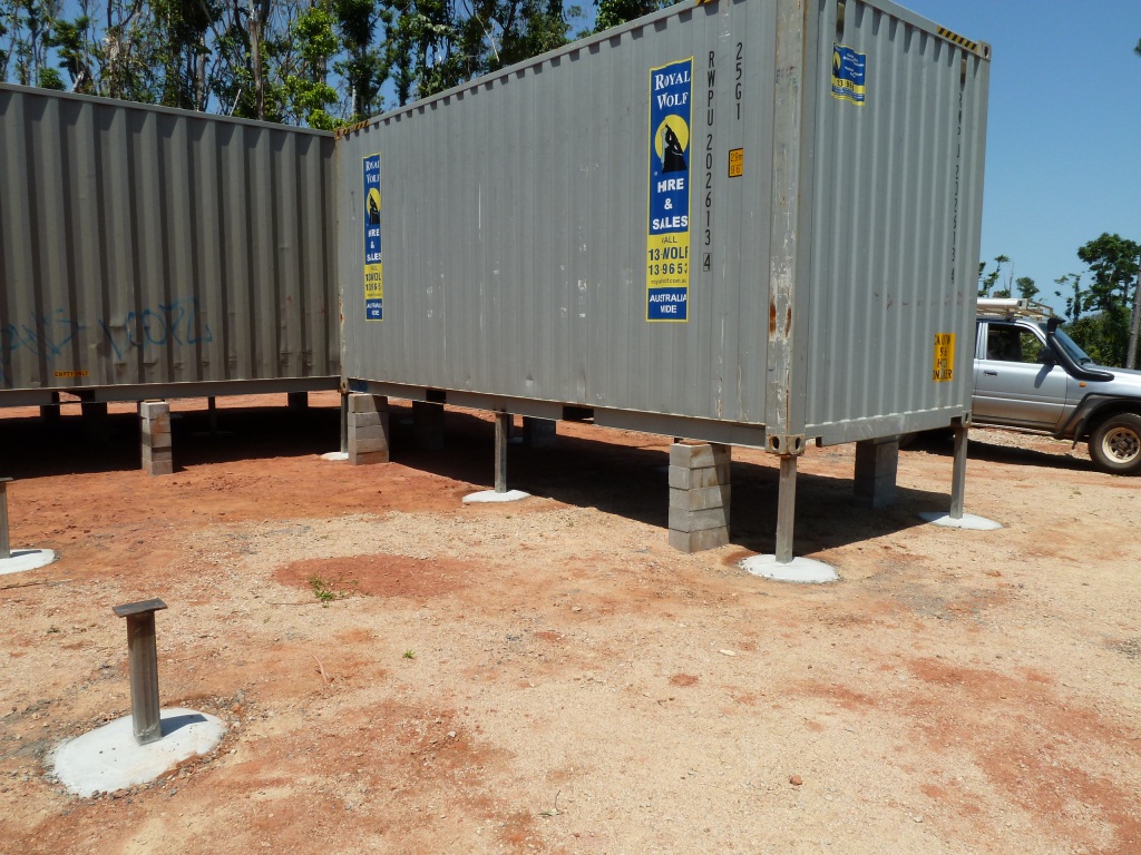 FNQ Container House: The stumps are in