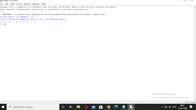 Python Program To Print Numbers In Reverse Order 4162