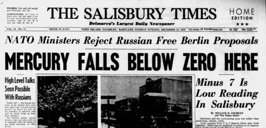 The Pocomoke Public Eye: Oh! That December Of 1958.