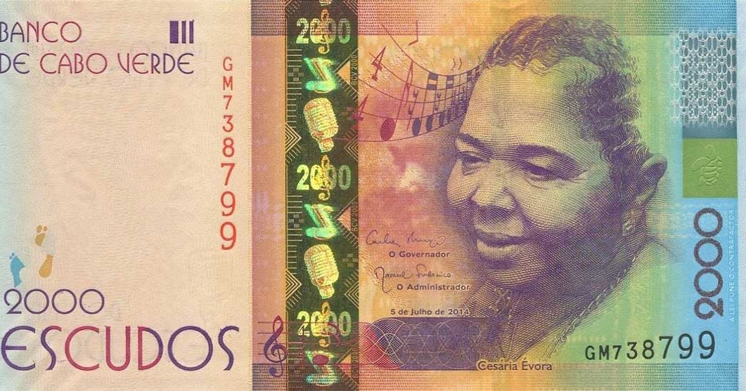 Cape Verde 2000 Escudos banknote 2014 Cesaria Evora|World Banknotes ...