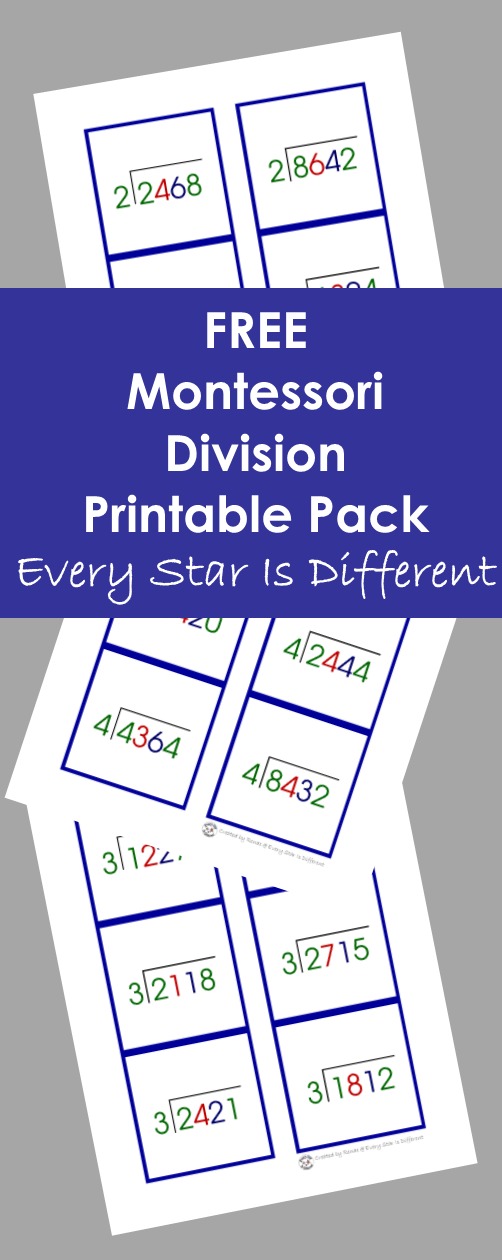 FREE Montessori Division Printable Pack - Every Star Is Different