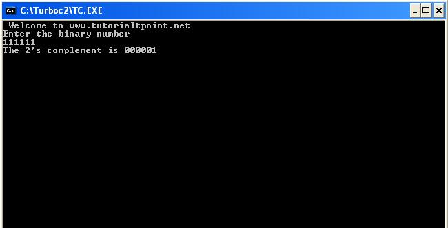 C program to find the 2's complement of a binary number ...
