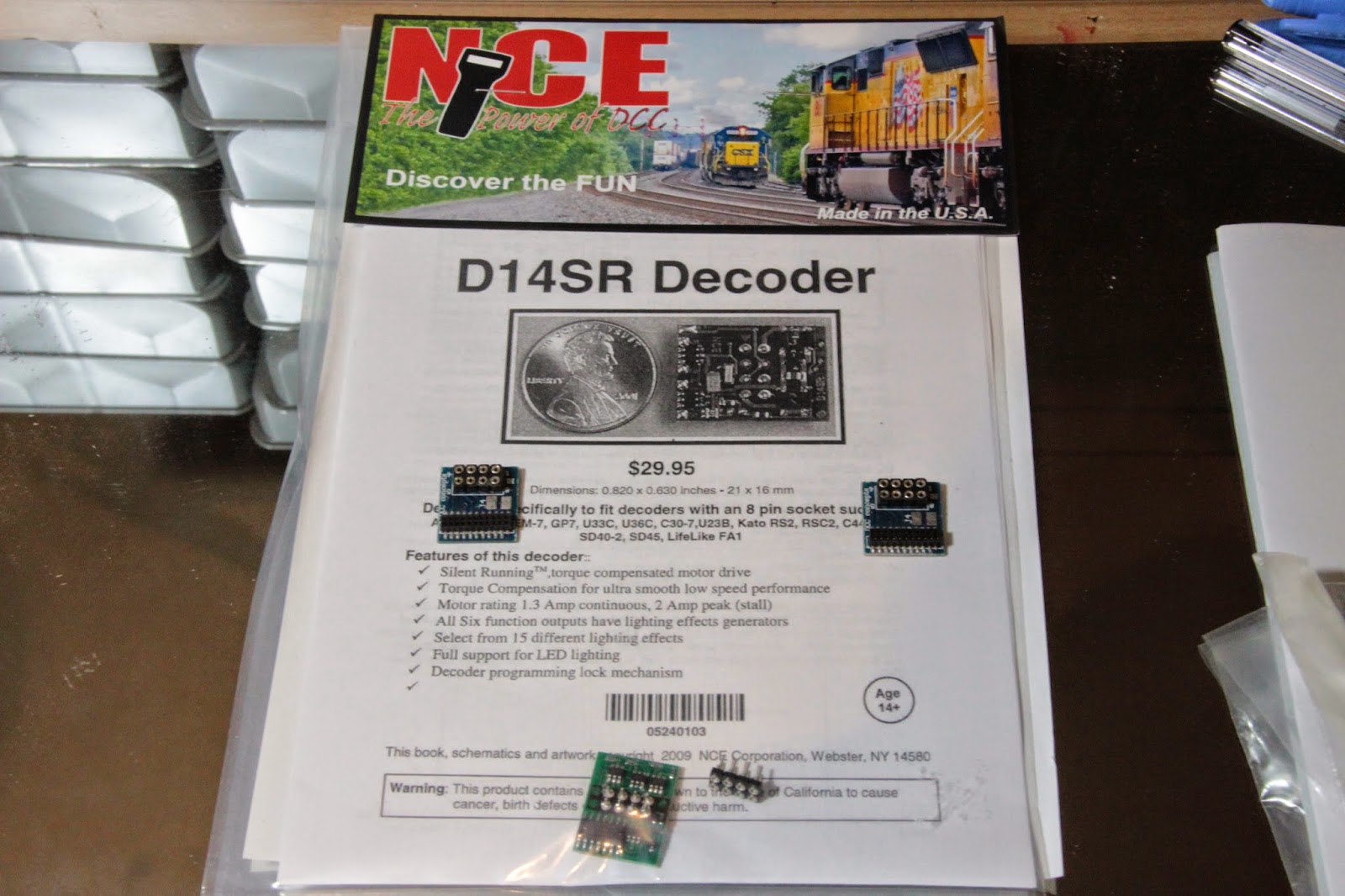 Barcoola: Fitting a NCE D14SR DCC chip to the Auscision Models AN class