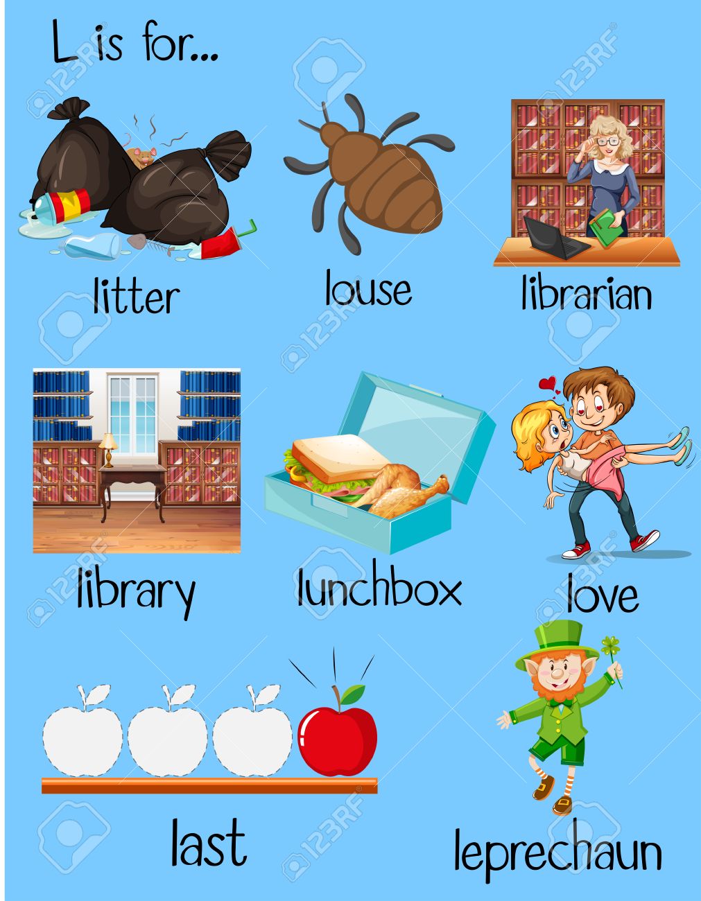 Letter L Words Clipart - Letter Format