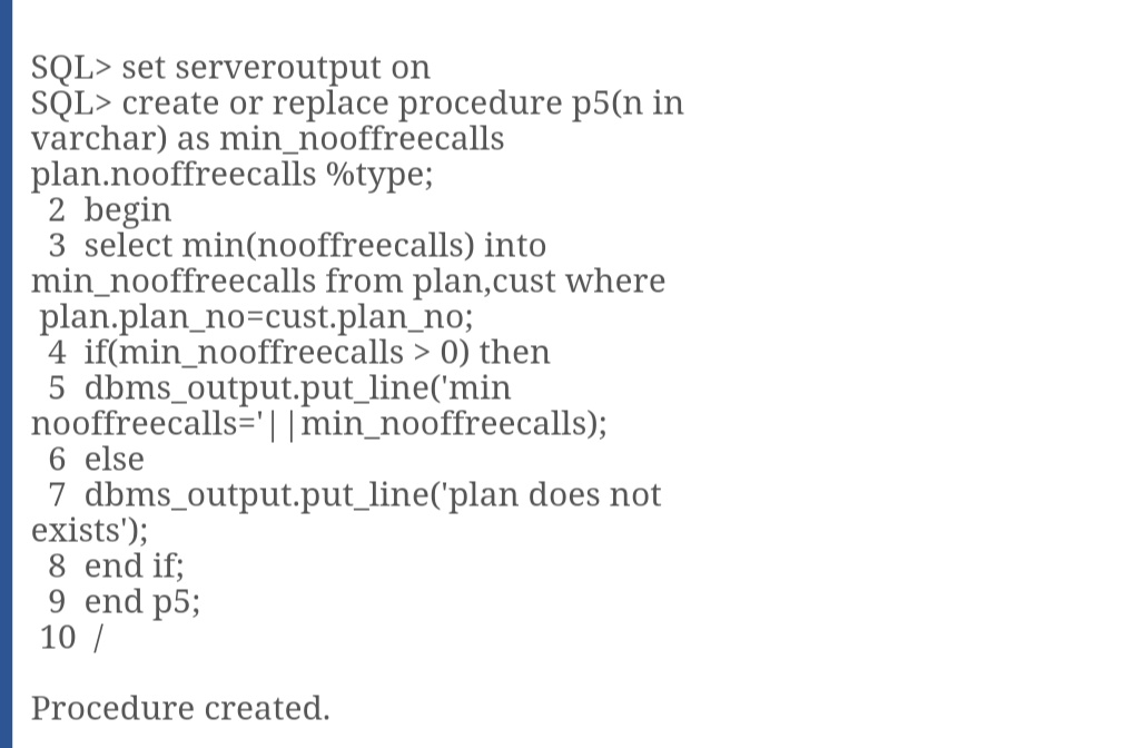 Degree Program - BCA Course Practical Slips Solution : RDBMS_slip