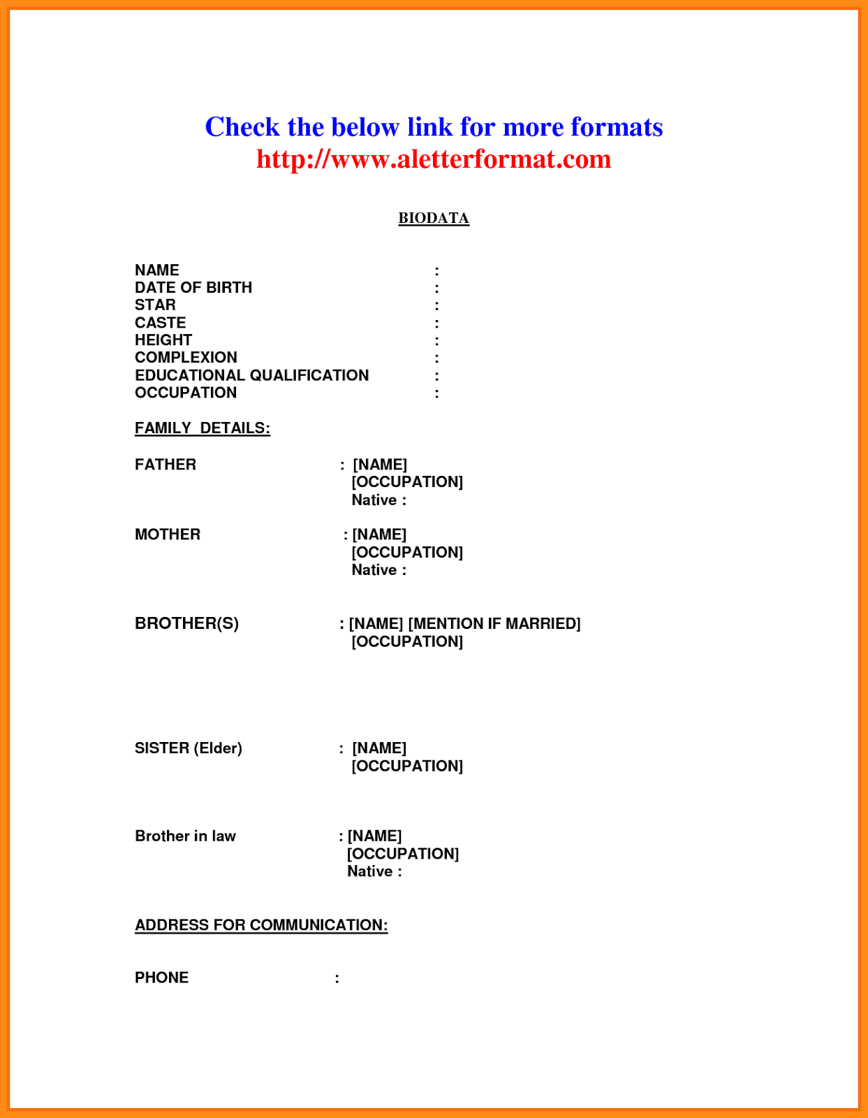Bio Data Form For Student Scribd India Bio Data Form For Student Scribd India