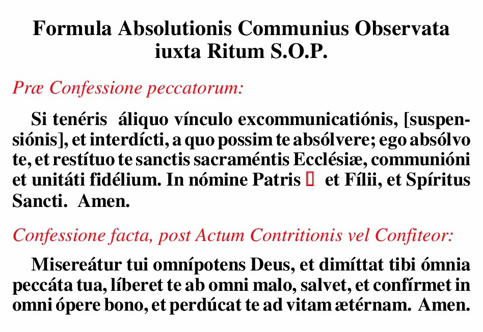Dominican Liturgy: Dominican Rite Sacramental Absolution Wallet Cards