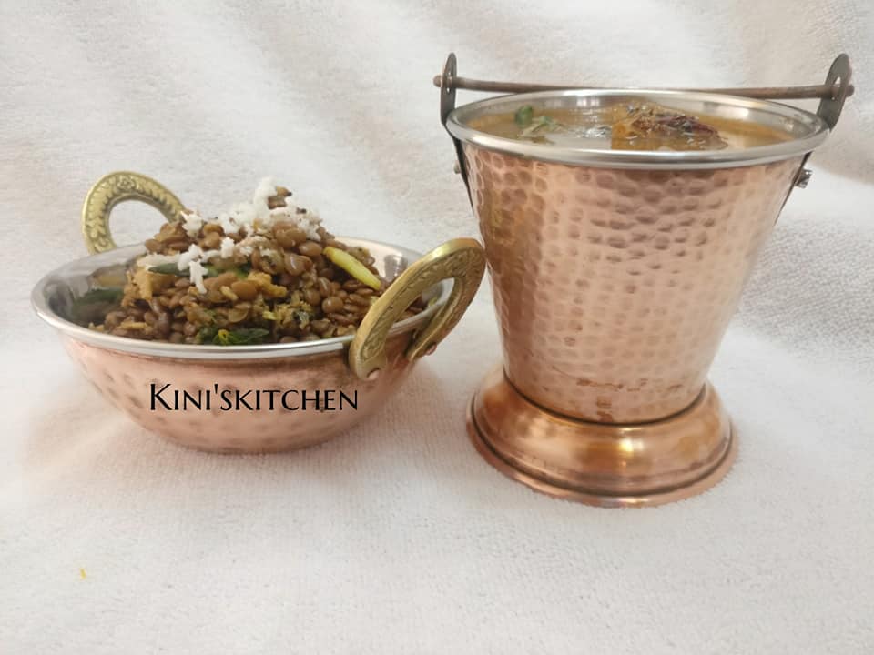 Huruli Upsaru Palya / Horse gram Rasam and dry sabji