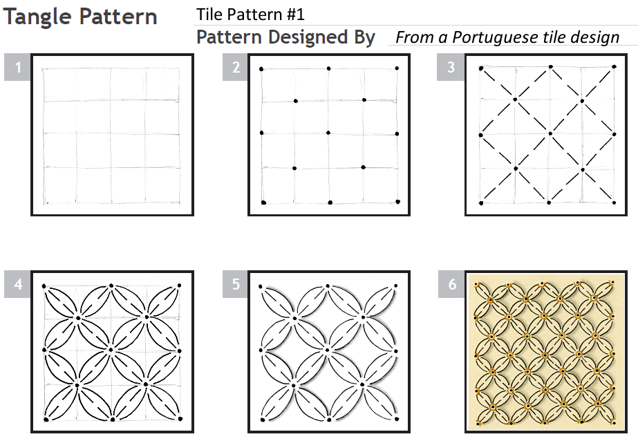 Time for Tangling: Tangle Tiles from a Portuguese Tile Design