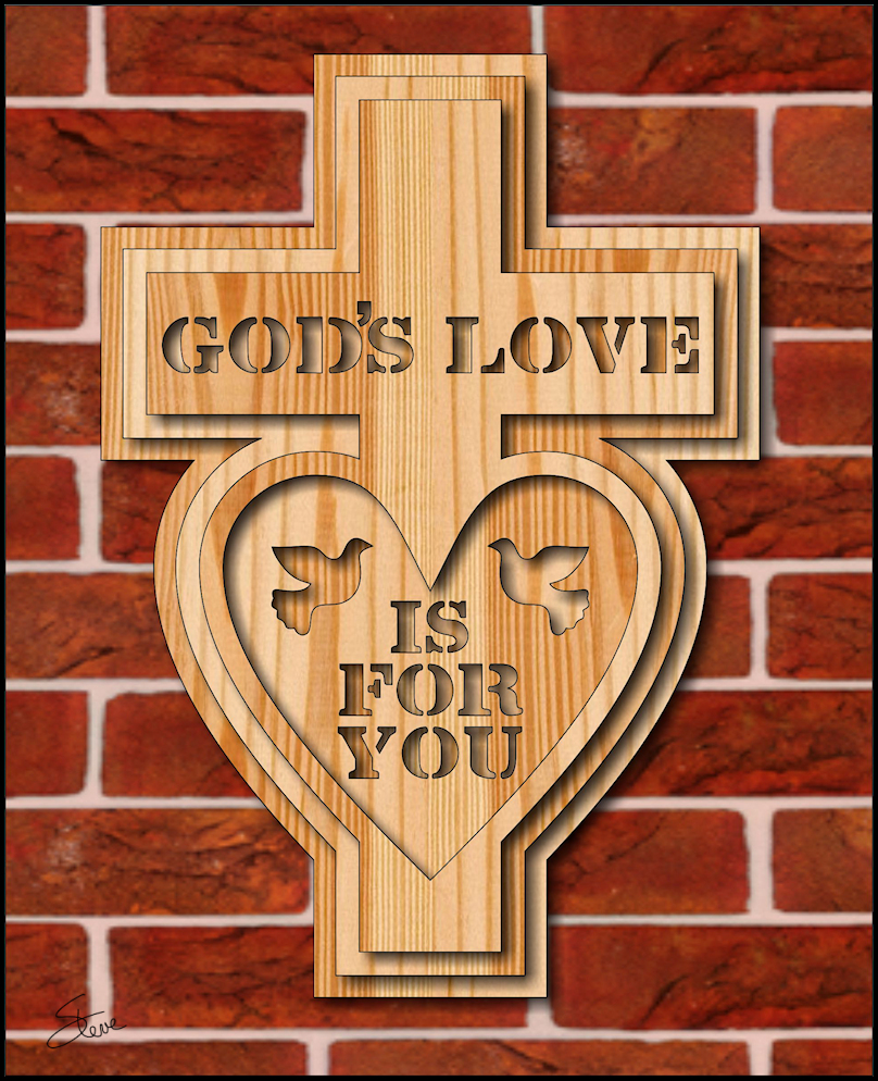 Scrollsaw Workshop: God's Love Layered Cross Scroll Saw Pattern.
