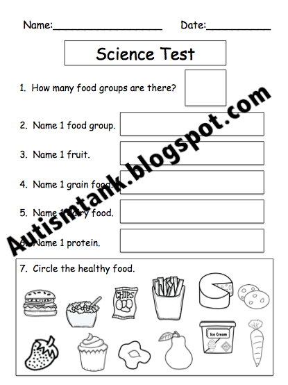 Autism Tank: Science Unit Preview: Food Groups