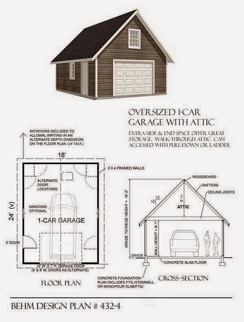 Garage Plans Blog - Behm Design - Garage Plan Examples: Plan 432-4 ...