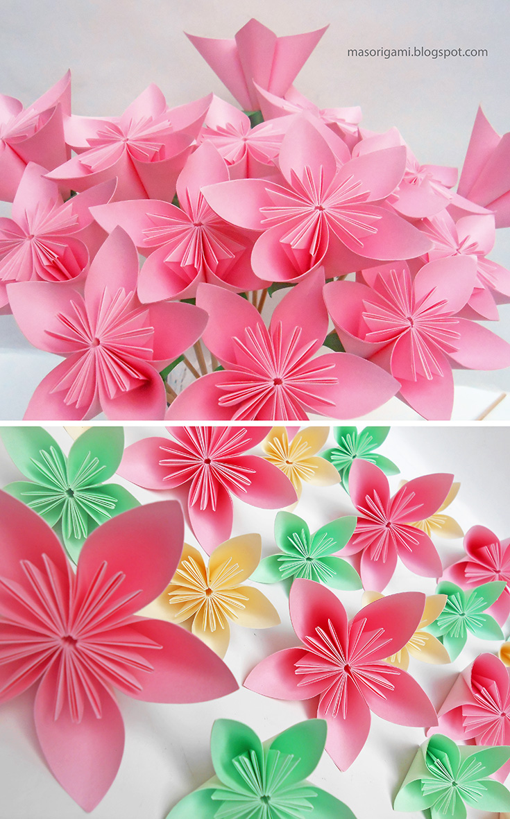 mas origami: Flores de origami Sakura - Primavera 2020