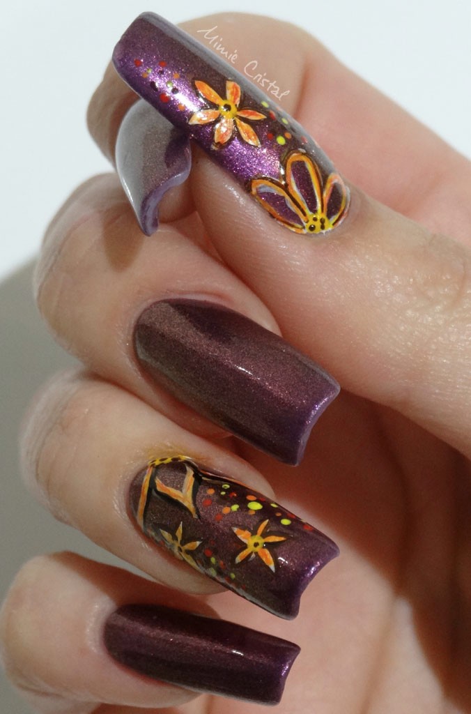 Les délires ongulaires d'Alinails et Mimie Cristal: Fleurs de feu