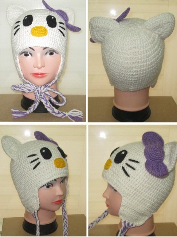 Tina's handicraft : cap « HELLO KITTY » - free pattern
