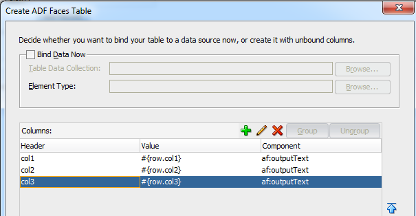 Oracle Technologies Stack Populate Af Table Programmatically From Managead Bean Using Pojo