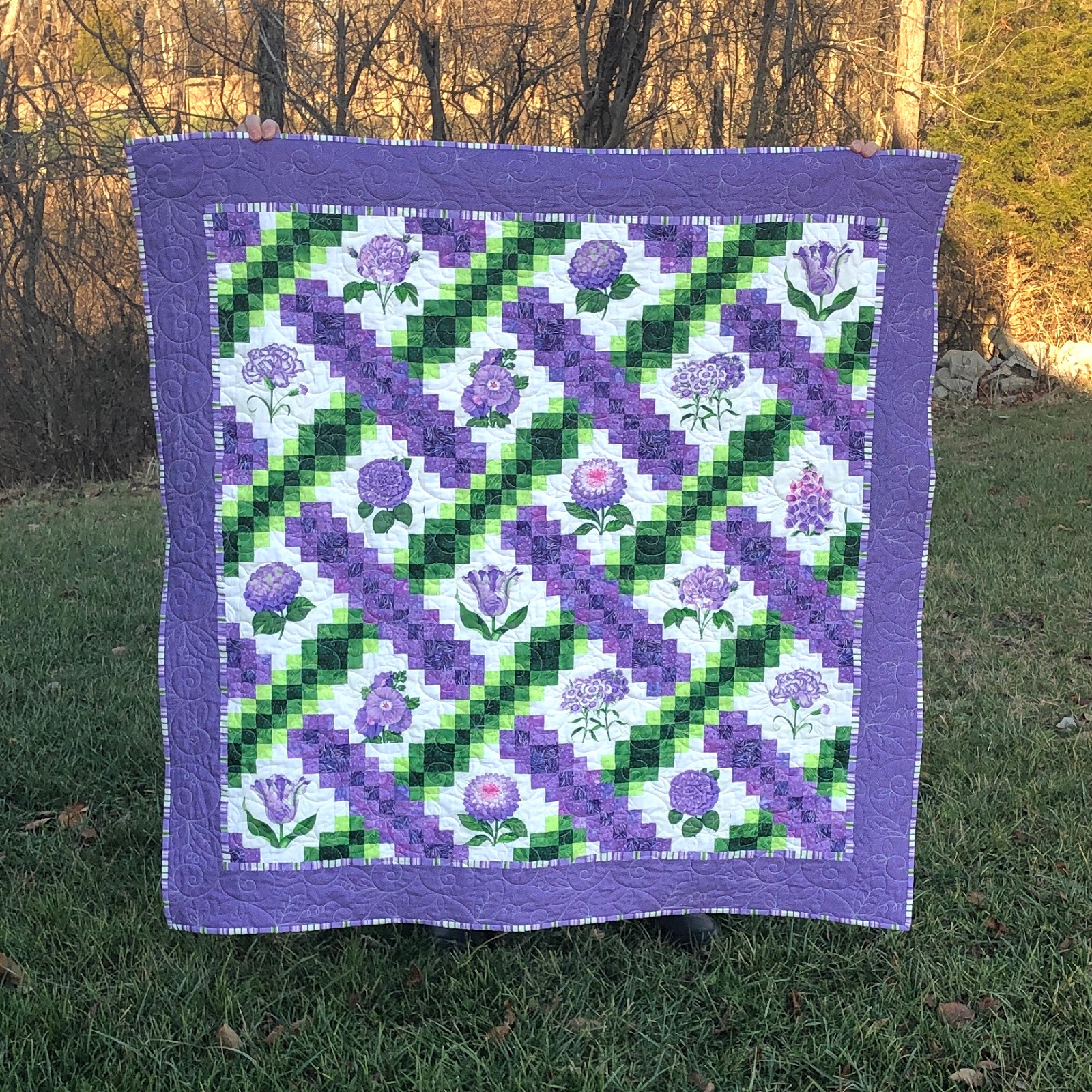 Purple Flower Chain Quilt #2019FALQ4 - Stories from the Sewing Room