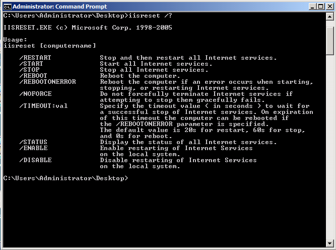 Nescu Iis Reset Options