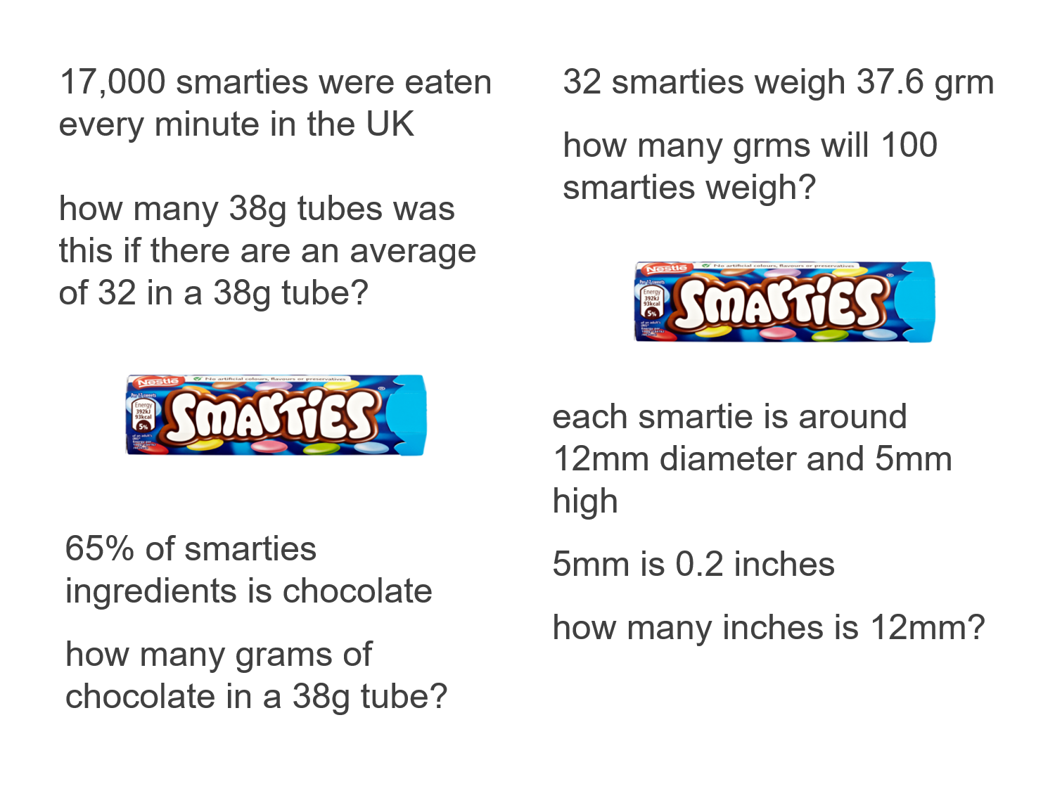 MEDIAN Don Steward mathematics teaching: smartie ratios and