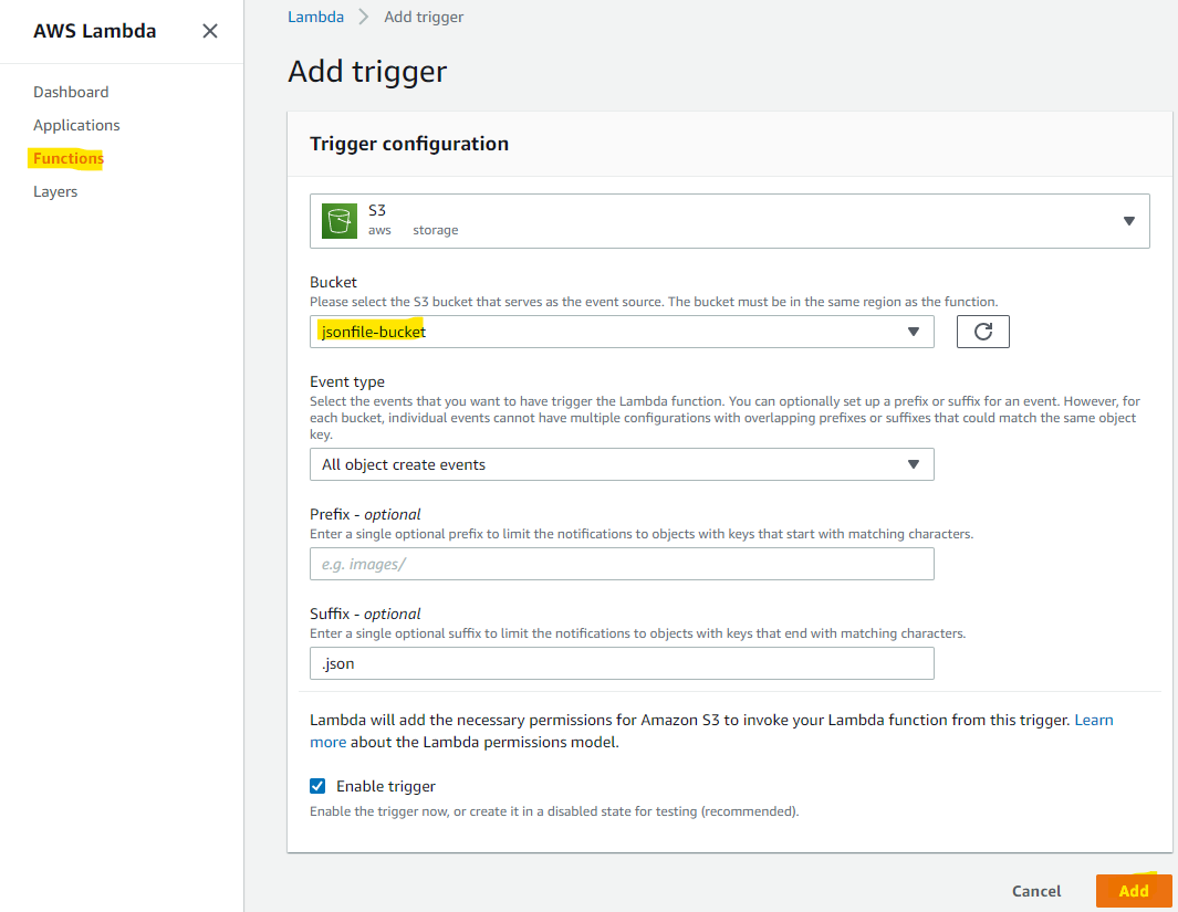 Automation Using Aws Lambda When Loading Json File From S3