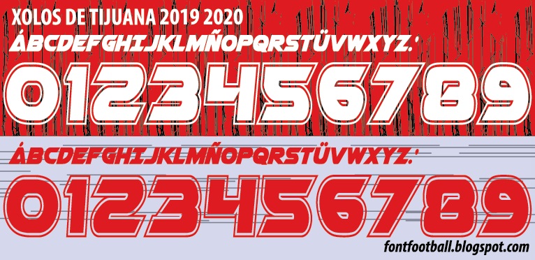 FONT FOOTBALL: Font Vector Xolos De Tijuana 2019 2020 kit