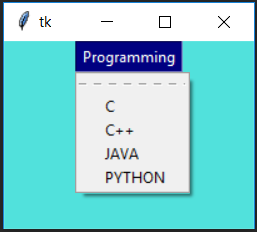 Tkinter Listbox and Menubutton in Python