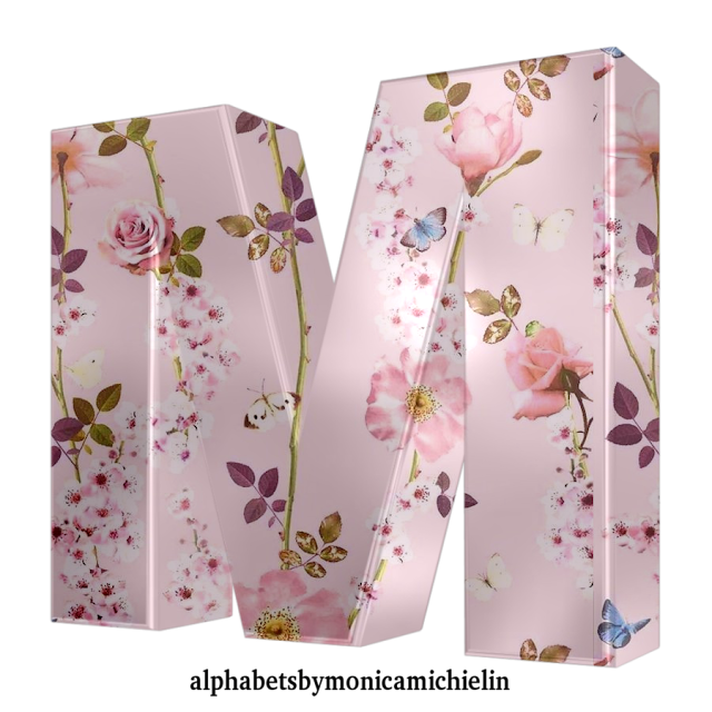 M. Michielin Alphabets: PASTEL ROSES ALPHABET, NUMBERS, ICONS PNG AND ...
