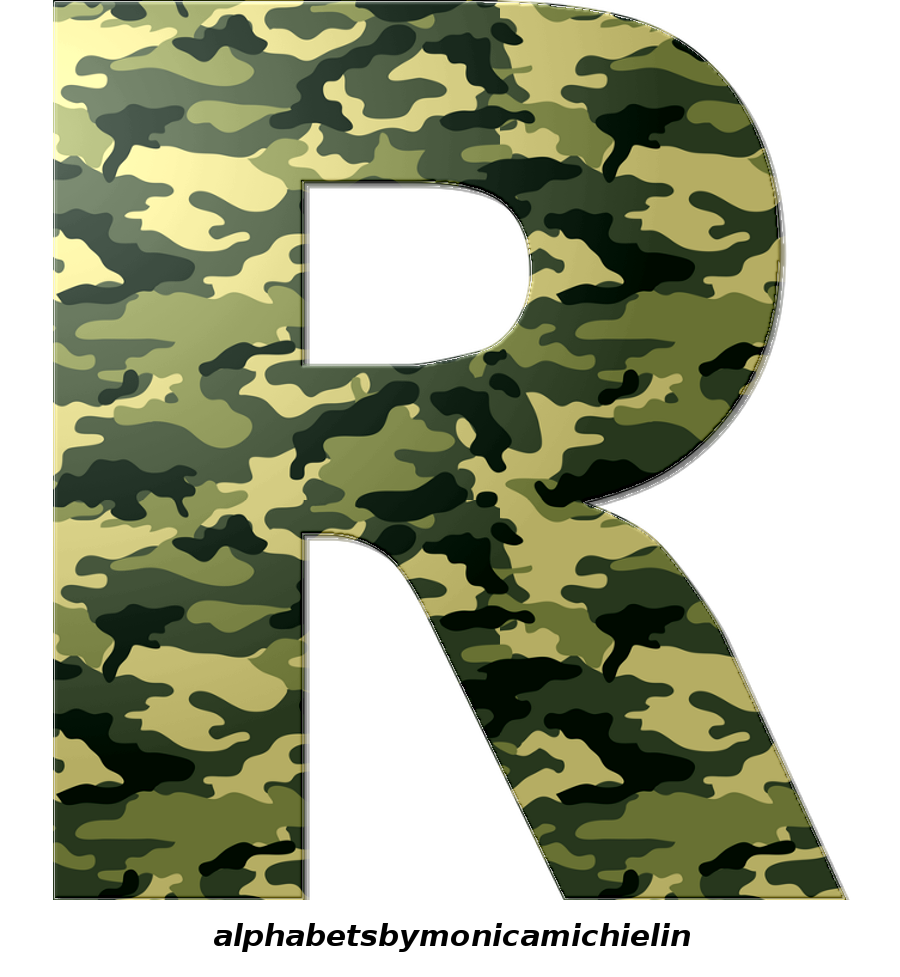 M. Michielin Alphabets: 2-CAMOUFLAGE BIG ALPHABET PNG