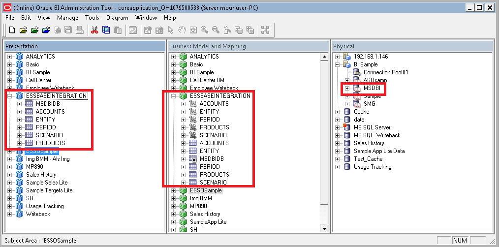 ESSBASE integration with OBIEE