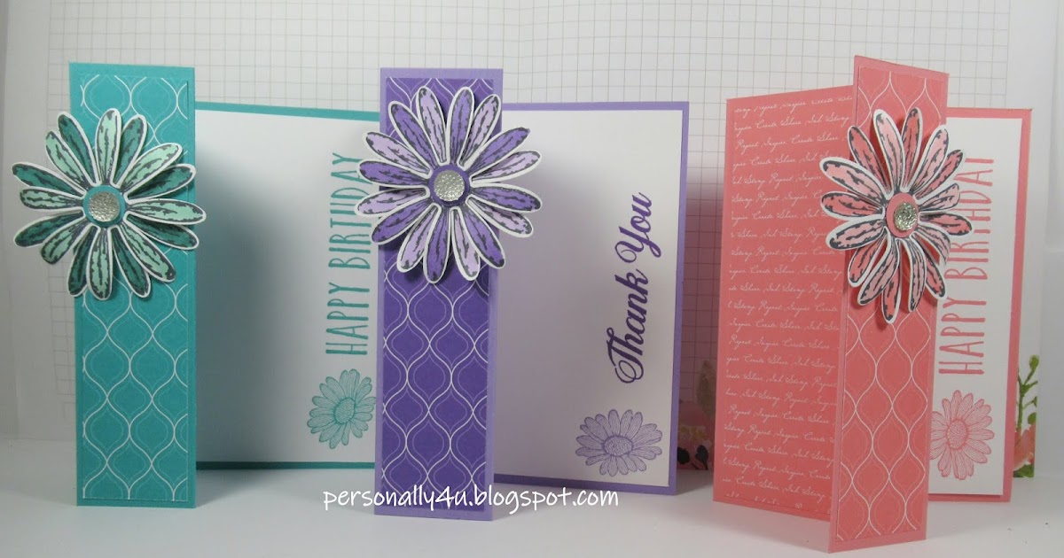 Personally Yours: Fancy Fold Friday: Z Fold Daisy Delight Cards