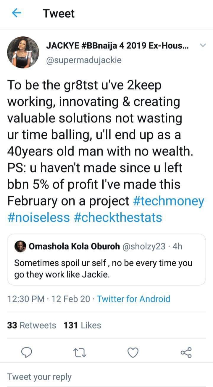 ‘At 40 You've Not Made 5% Of My Profit Since Leaving BBNaija' – Jackye ...